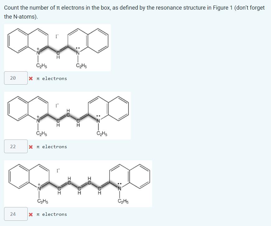 Solved Count the number of π electrons in the box, as | Chegg.com