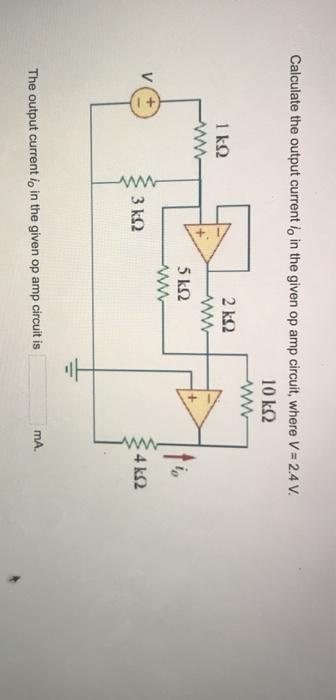 Solved Calculate the output current io in the given op amp | Chegg.com