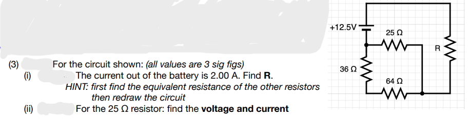 Solved (3) For the circuit shown: (all values are 3 sig | Chegg.com