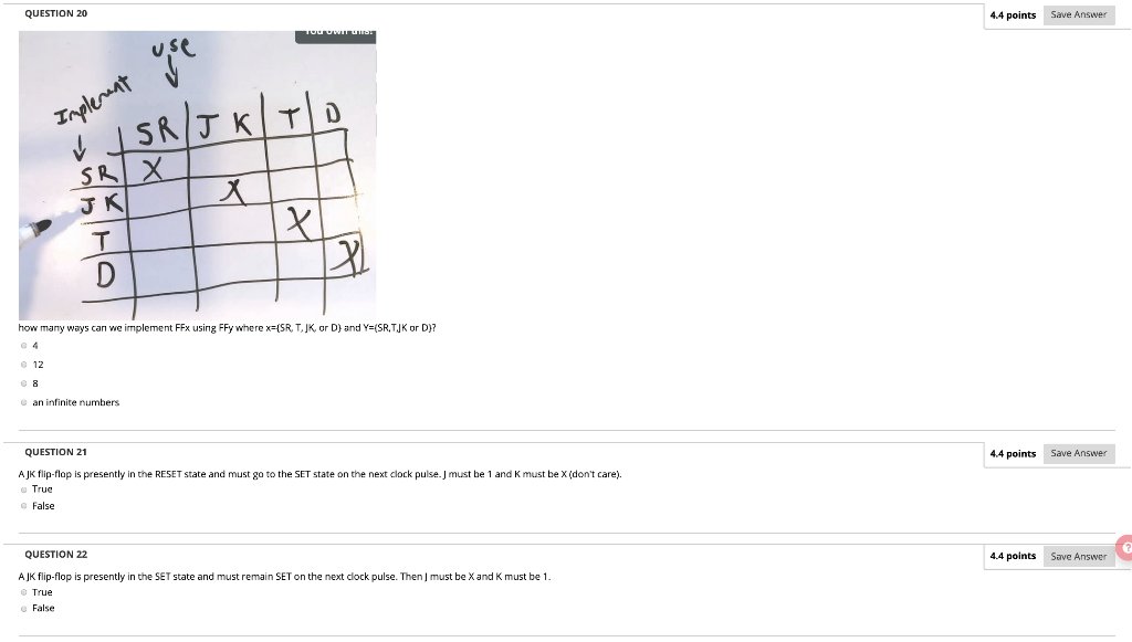 QUESTION 11 Given a three bit counter implemented | Chegg.com