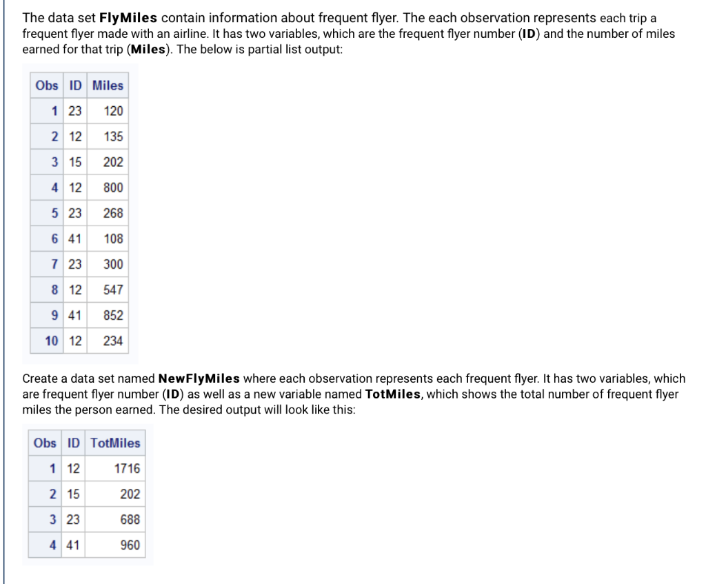 Solved The data set FlyMiles contain information about | Chegg.com