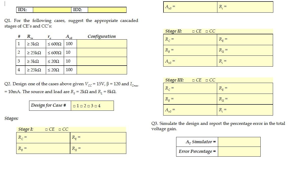 Solved 4,0 = R= ID1: ID2: Q1. For the following cases, | Chegg.com