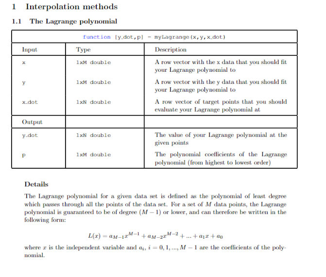 Solved I'm not allowed to use polyfit or polyval | Chegg.com