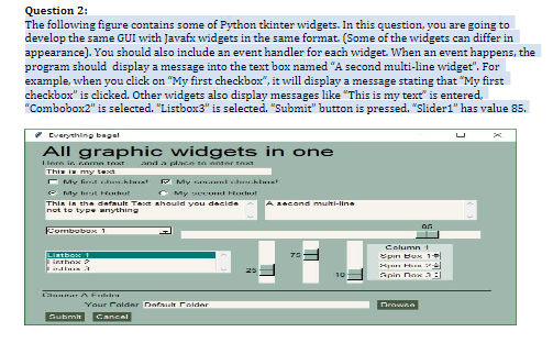 Solved The following figure contains some of Python tkinter | Chegg.com