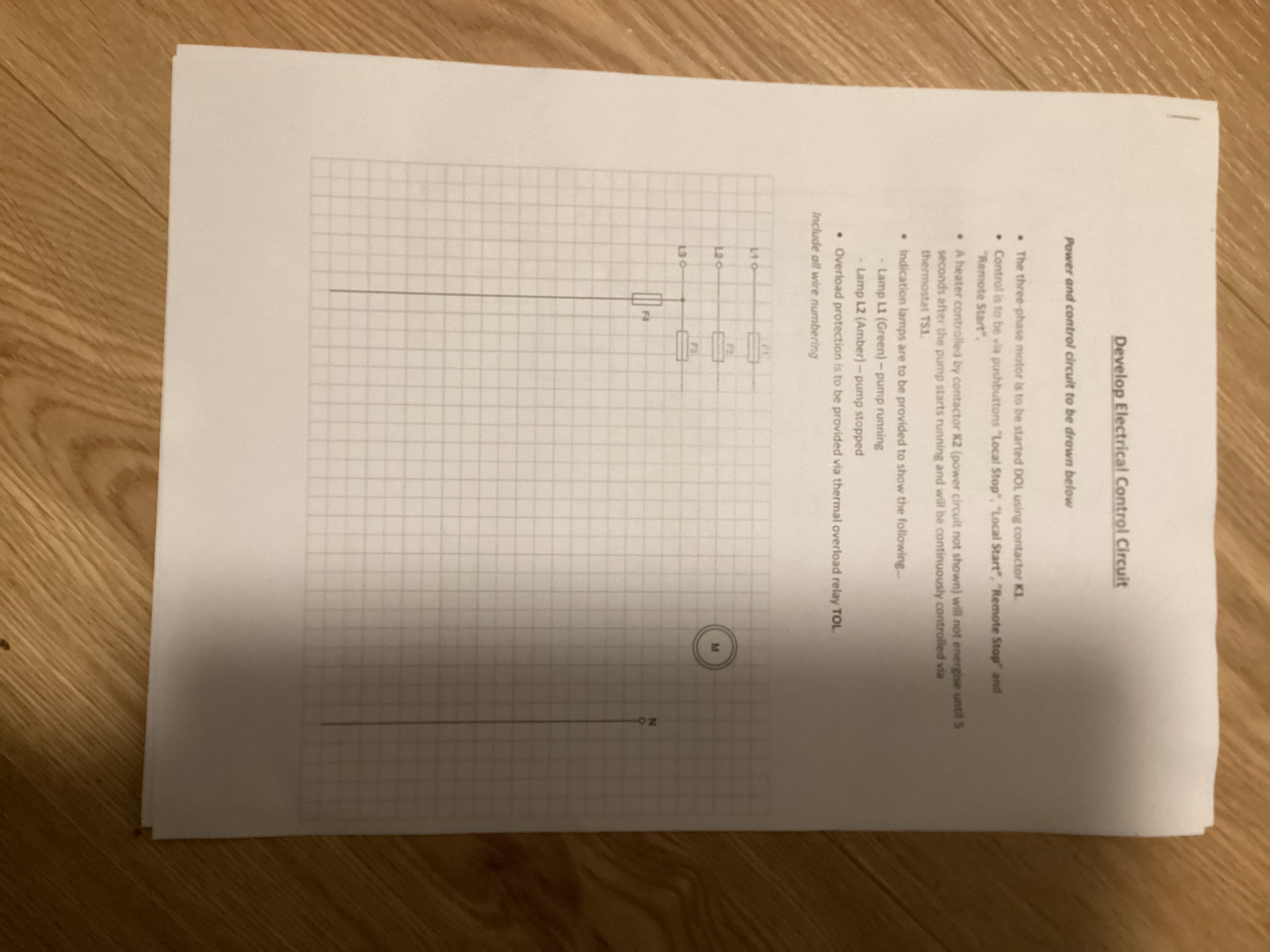 Solved Develop Electrical Control CircuitPower and controf | Chegg.com