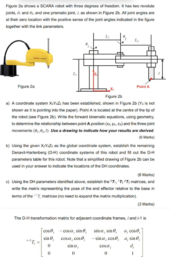 Figure 2a shows a SCARA robot with three degrees of | Chegg.com