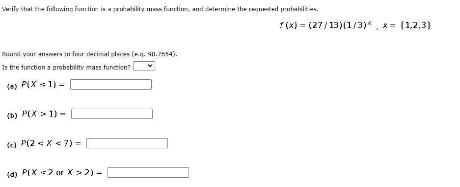 Solved Verify that the following function is a probability | Chegg.com
