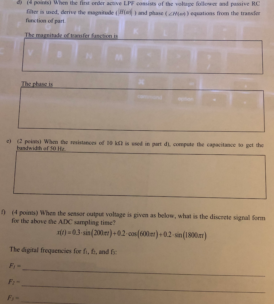 Make a signal conditioning circuit in the front stage | Chegg.com