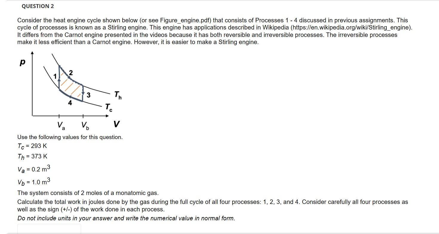 Solved Consider the heat engine cycle shown below (or see | Chegg.com