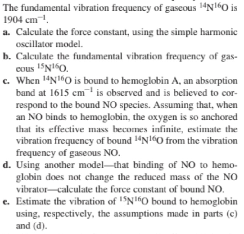 Solved The fundamental vibration frequency of gaseous 14 | Chegg.com