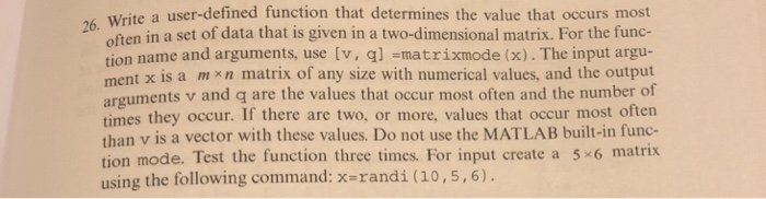Solved Write a user-defined function that determines the | Chegg.com