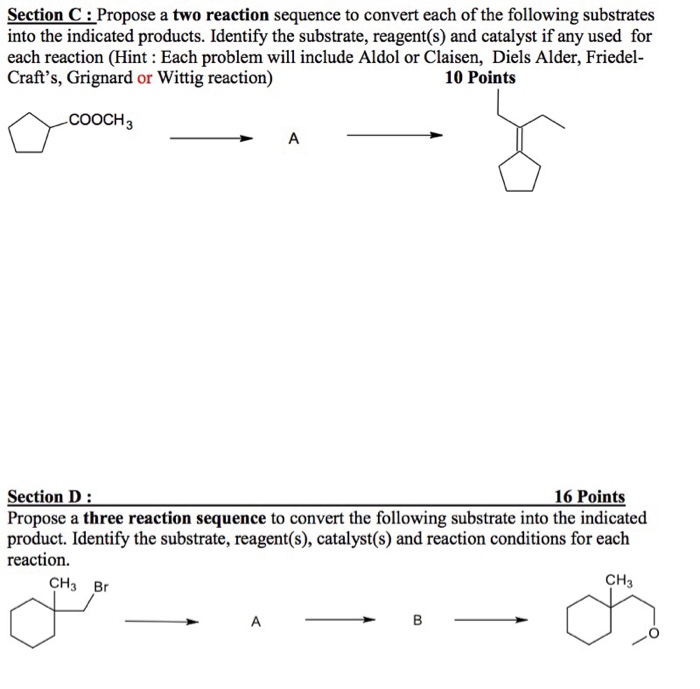 Solved propose a two step reaction sequence to covert each | Chegg.com