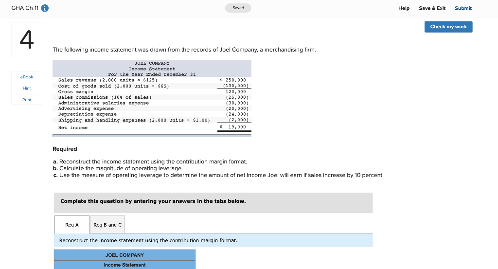 Solved GHA Ch 11 Seved Help Save & Exit Submit Check my work | Chegg.com