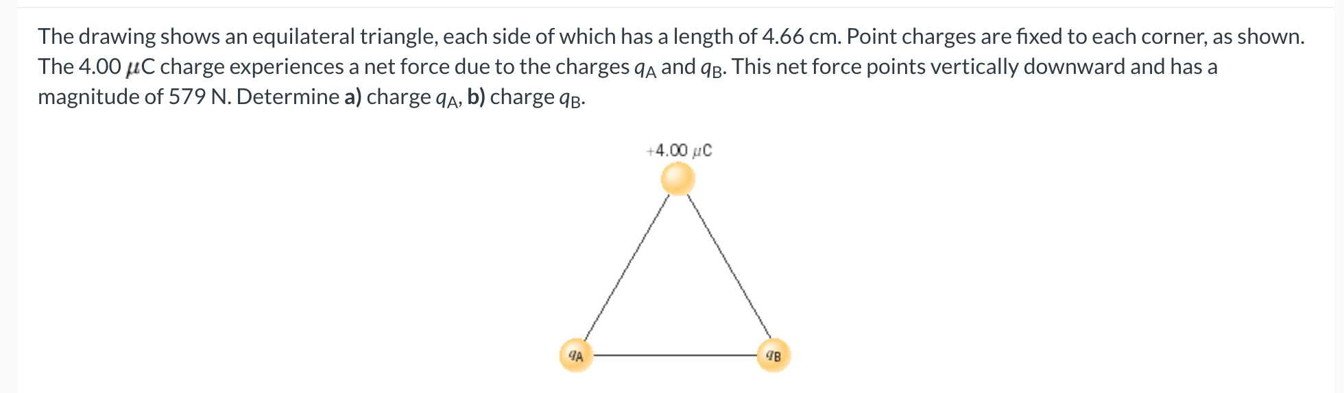 Solved The drawing shows an equilateral triangle, each side | Chegg.com