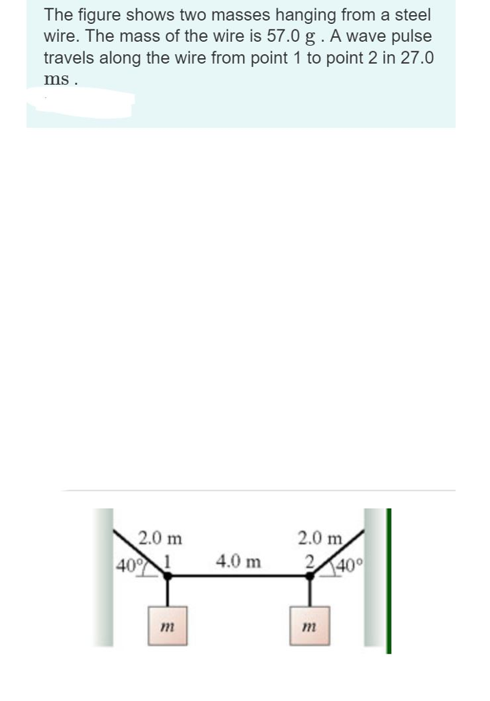 Solved The figure shows two masses hanging from a steel | Chegg.com