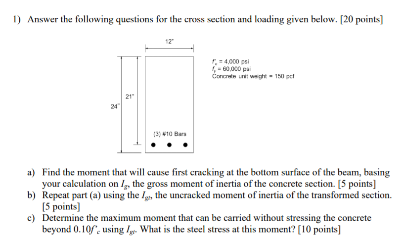Solved 1) Answer the following questions for the cross | Chegg.com