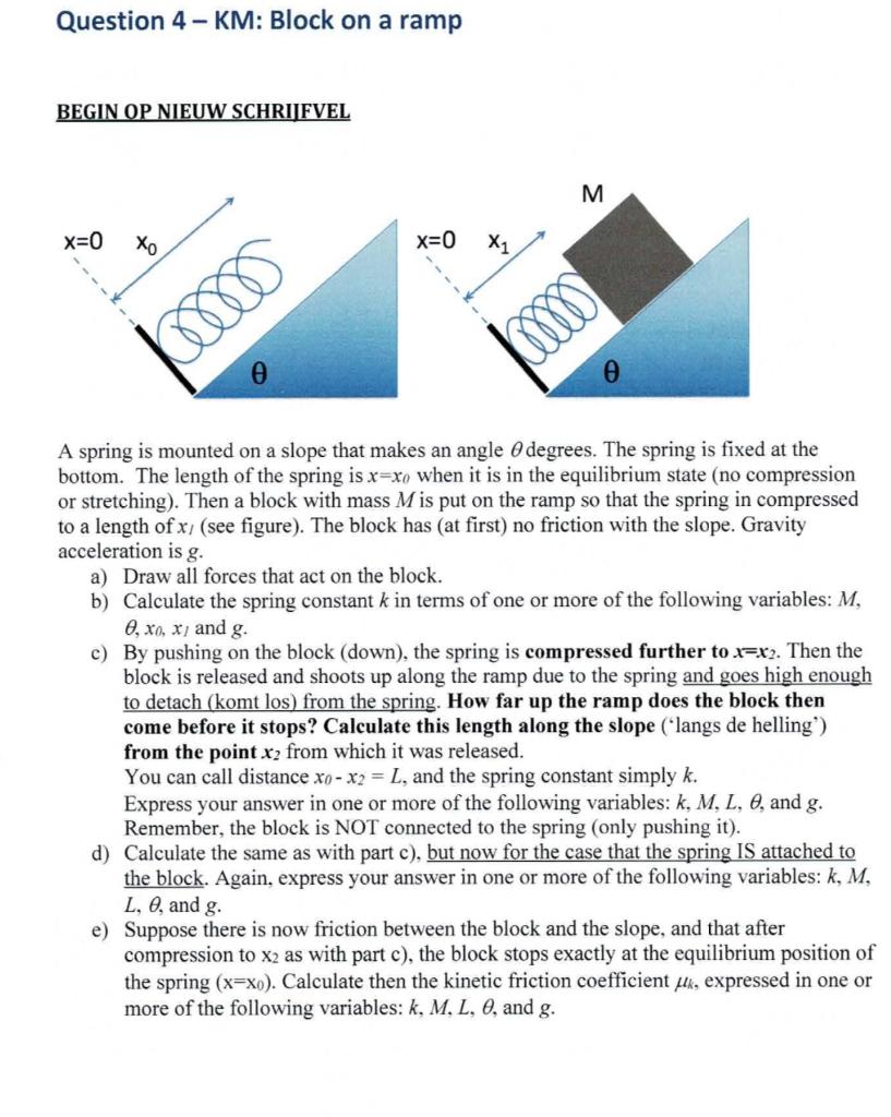 Solved BEGIN OP NIEUW SCHRIJFVEL A spring is mounted on a | Chegg.com