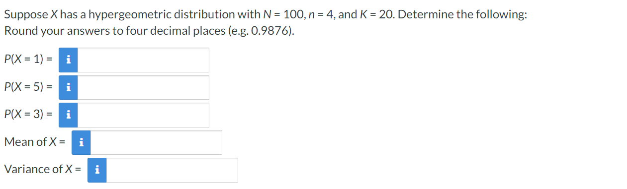 Suppose X Has A Hypergeometric Distribution With