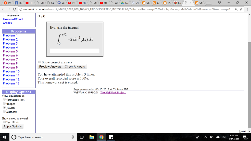 Solved ? ? ? Owebwork.ucr.edu/webwork2/MATH 0098 030185/6.3 | Chegg.com