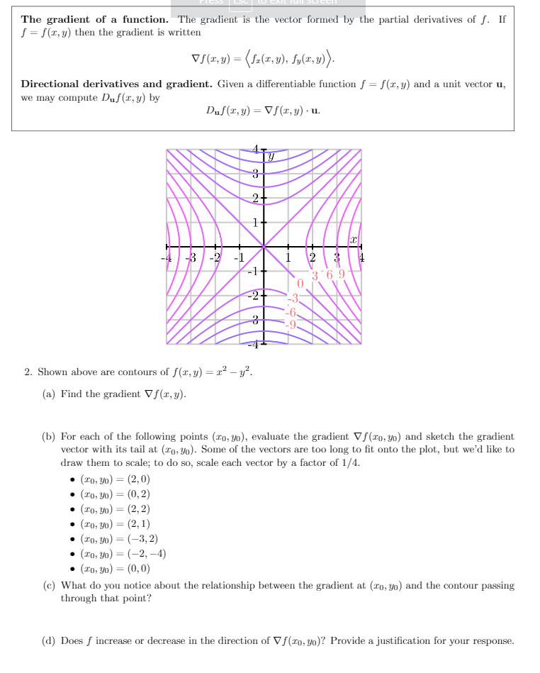 Solved The gradient of a function. The gradient is the | Chegg.com