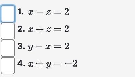 Solved Match the equations of the plane with one of the | Chegg.com