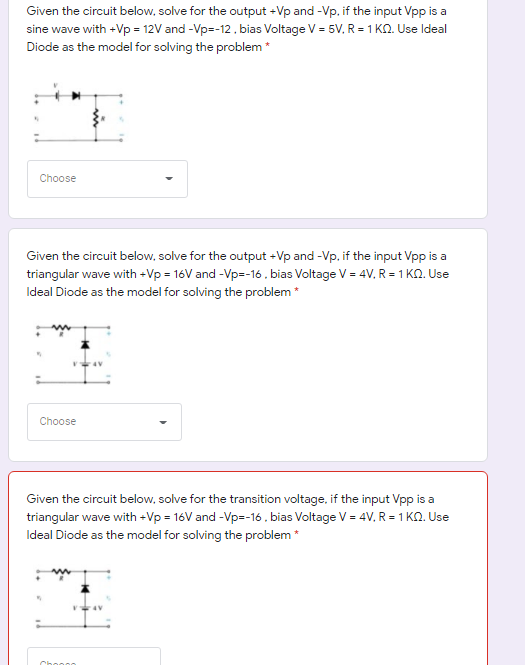 Solved Given the circuit below, solve for the output +Vp and | Chegg.com