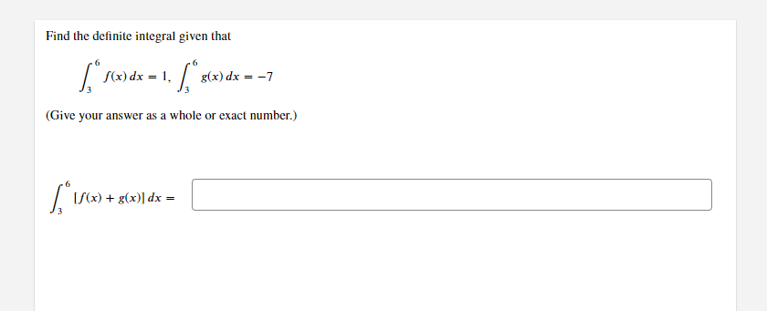 Solved Find the definite integral given that 5,* scende f(x) | Chegg.com