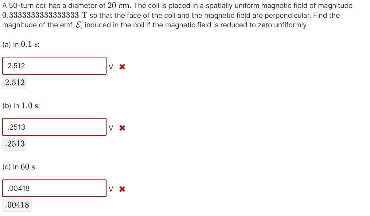 A 50 -turn coil has a diameter of 20 cm. The coil is | Chegg.com