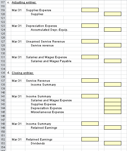 Solved Project: Prepare a worksheet, financial statements, | Chegg.com