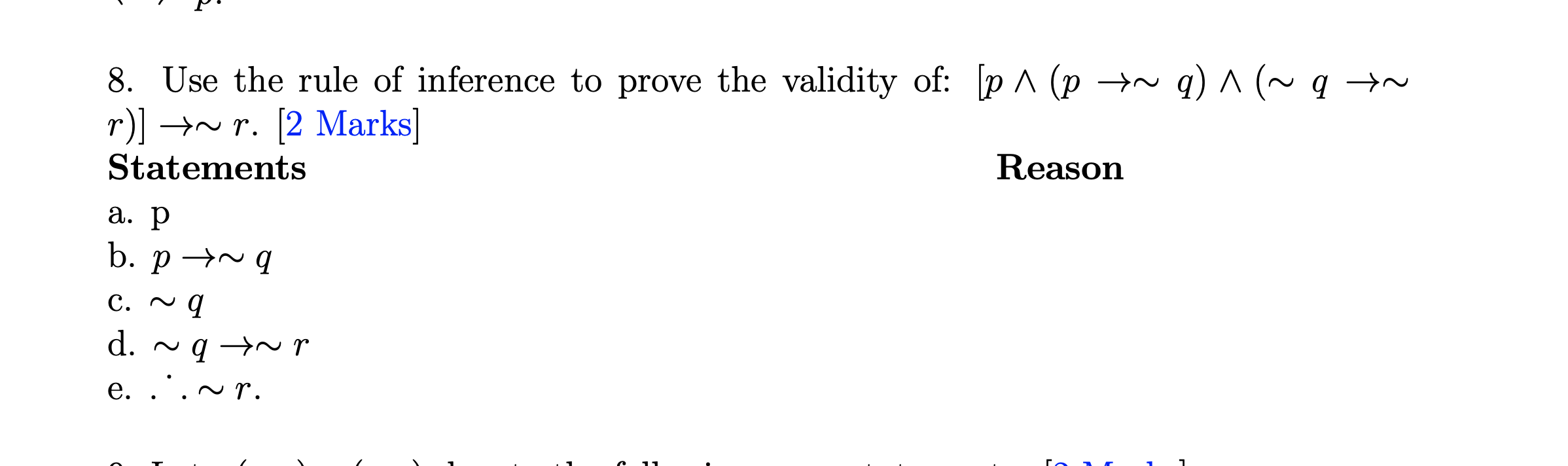 Solved 8. Use the rule of inference to prove the validity | Chegg.com