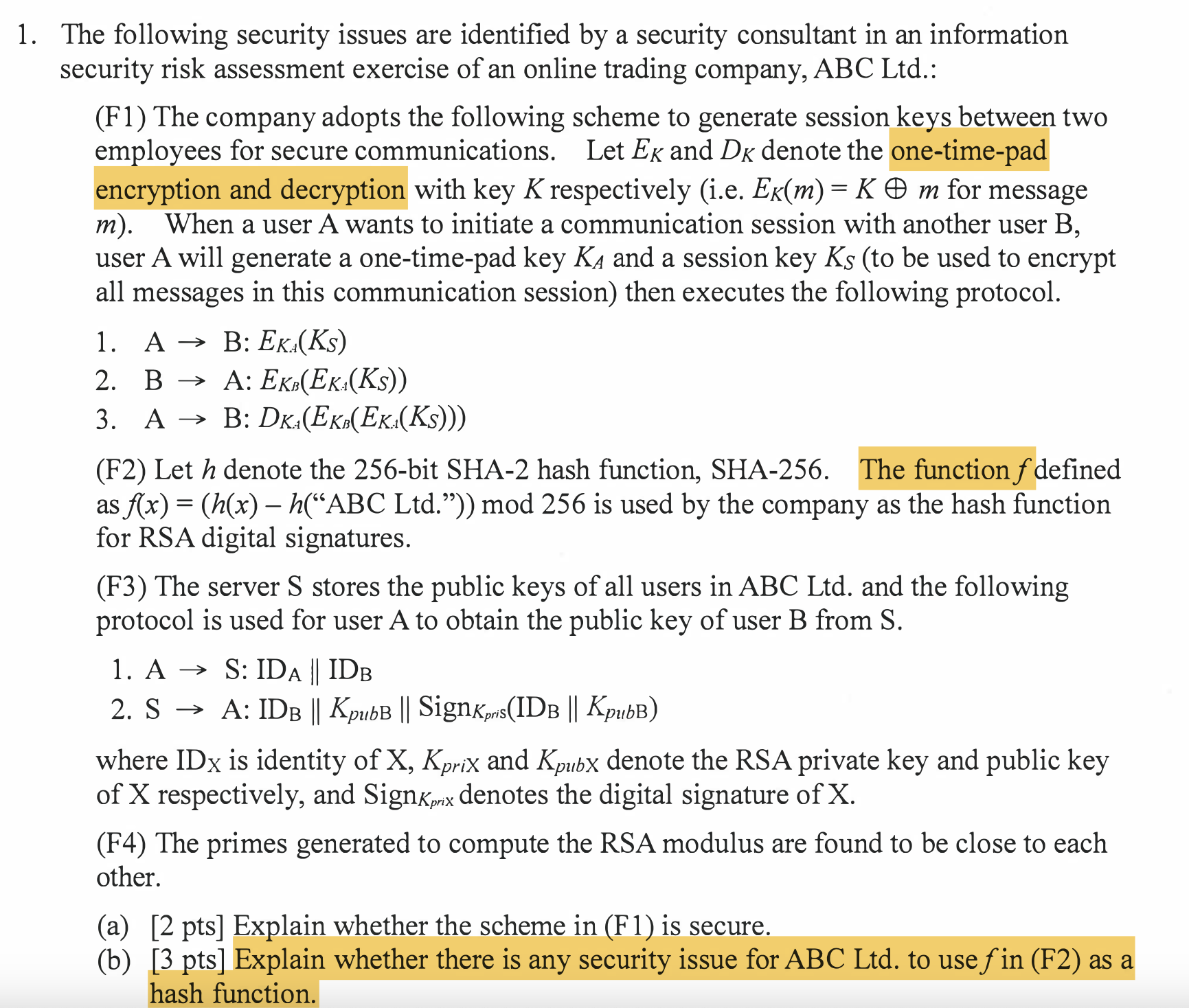 Solved Can I ask if F1 is secure and what is the security | Chegg.com