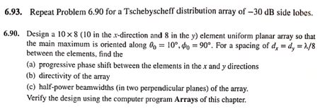 6.93. Repeat Problem 6.90 for a Tschebyscheff | Chegg.com
