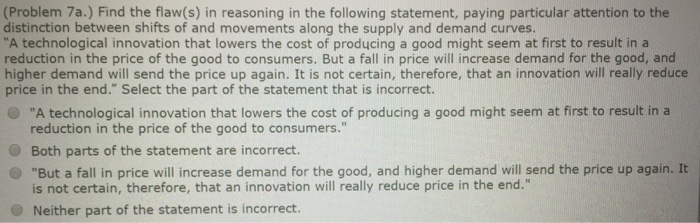 Solved Find the flaw(s) in reasoning in the following | Chegg.com