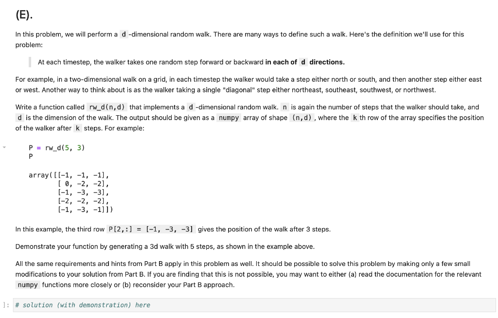 Solved In this problem, we will perform a d-dimensional | Chegg.com