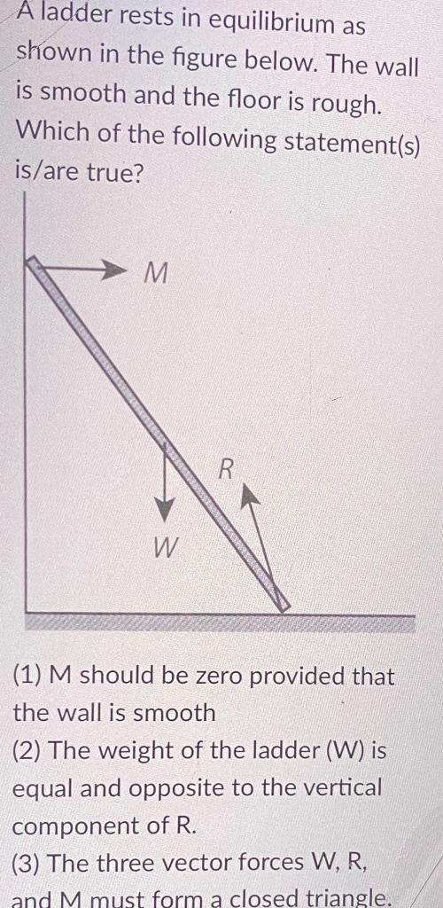 Solved A ladder rests in equilibrium as shown in the figure | Chegg.com