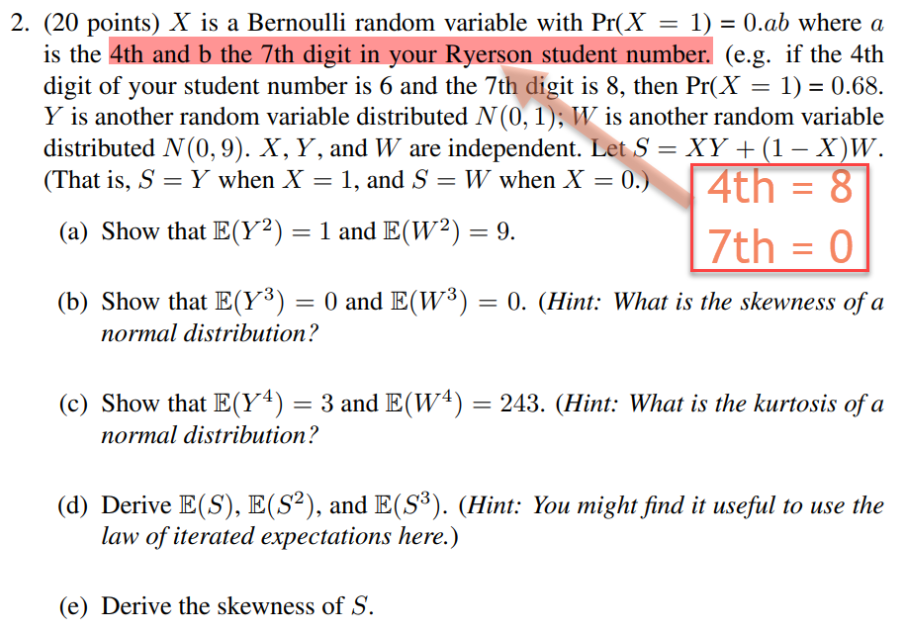 Solved (20 points) X is a Bernoulli random variable with | Chegg.com