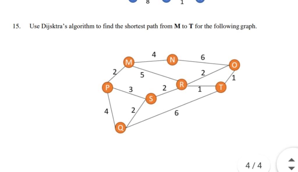 Solved 15. Use Dijsktra's algorithm to find the shortest | Chegg.com Solved 15. Use Dijsktra's algorithm to find the shortest | Chegg.com