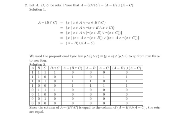 Solved Let A, B, C be sets. Prove that A - (B cap C) = (A - | Chegg.com