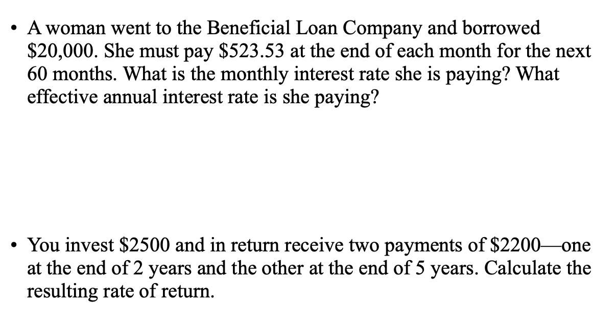 - A woman went to the Beneficial Loan Company and | Chegg.com