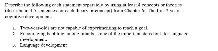 Solved Describe the following each statement separately by | Chegg.com