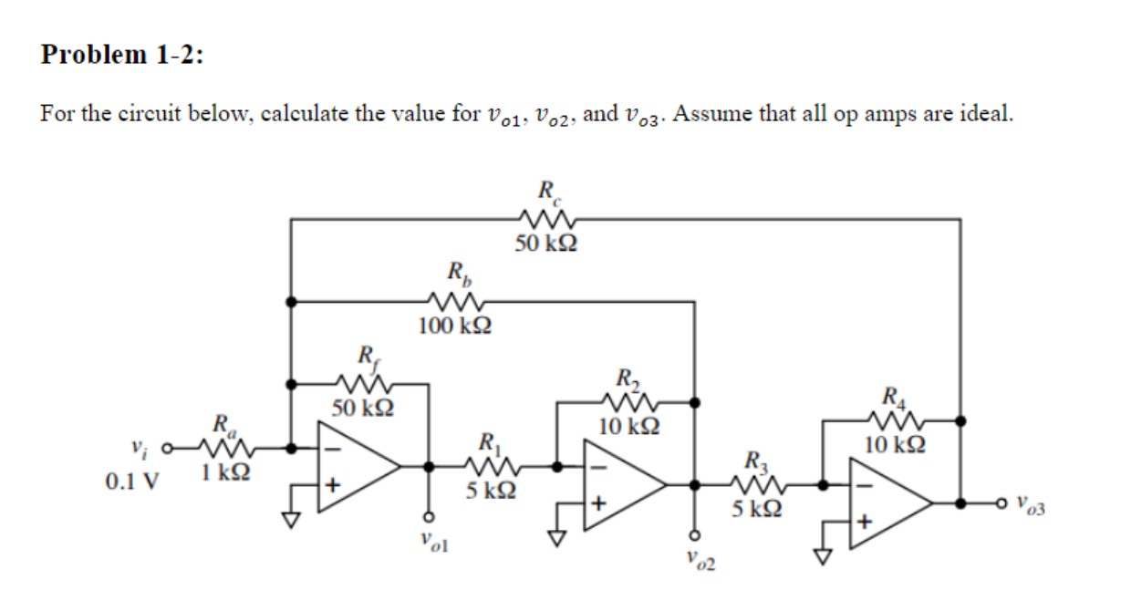 Solved For the circuit below, calculate the value for 𝑣𝑜1, | Chegg.com