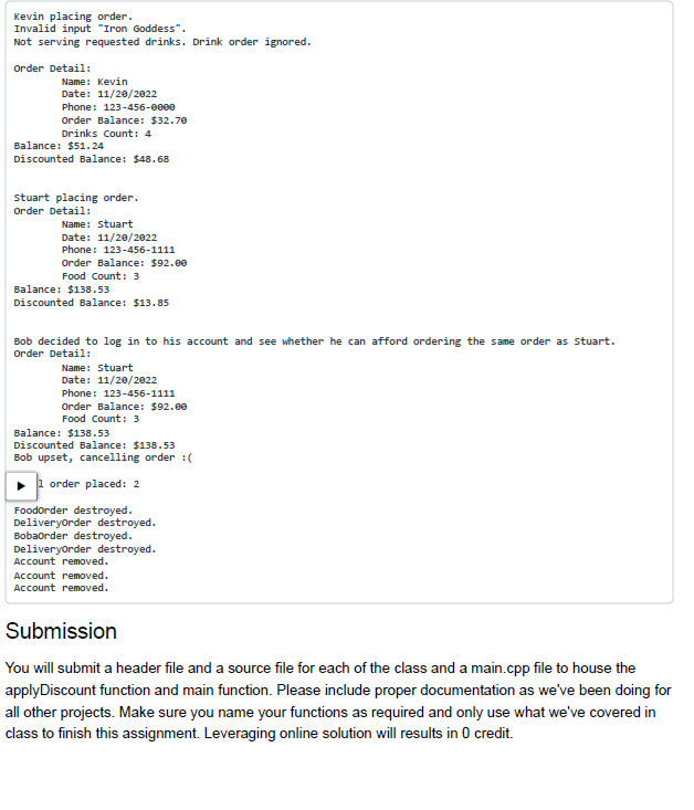 Solved Food Ordering System th, Kevin, and Bob have arrived | Chegg.com