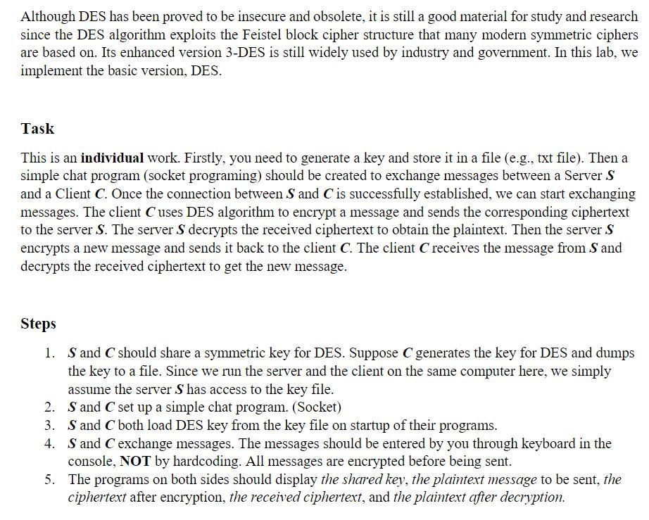 Although DES has been proved to be insecure and | Chegg.com