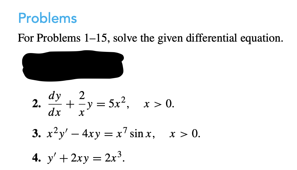 Solved Problems For Problems 1–15, solve the given | Chegg.com