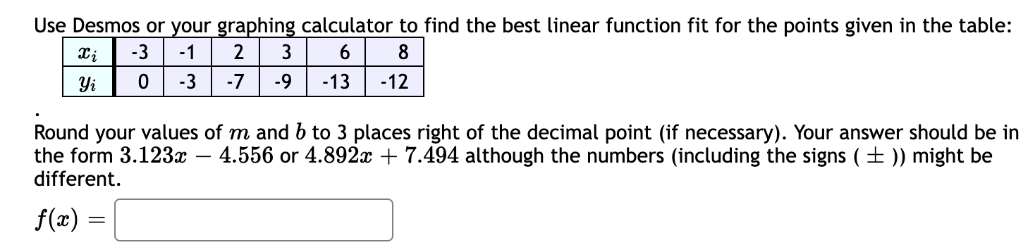Solved Use Desmos or your graphing calculator to find the | Chegg.com