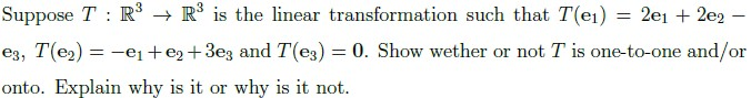 Solved Suppose T : R3 → R3 is the linear transformation such | Chegg.com