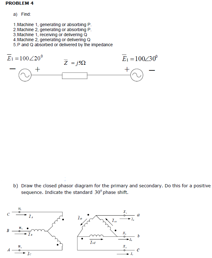 Solved a) Find: 1.Machine 1 , generating or absorbing P. 2. | Chegg.com