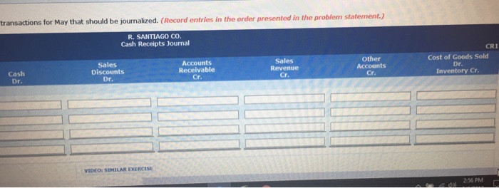 Solved Exercise 7-7 (Part Level Submission) R. Santiago Co. | Chegg.com