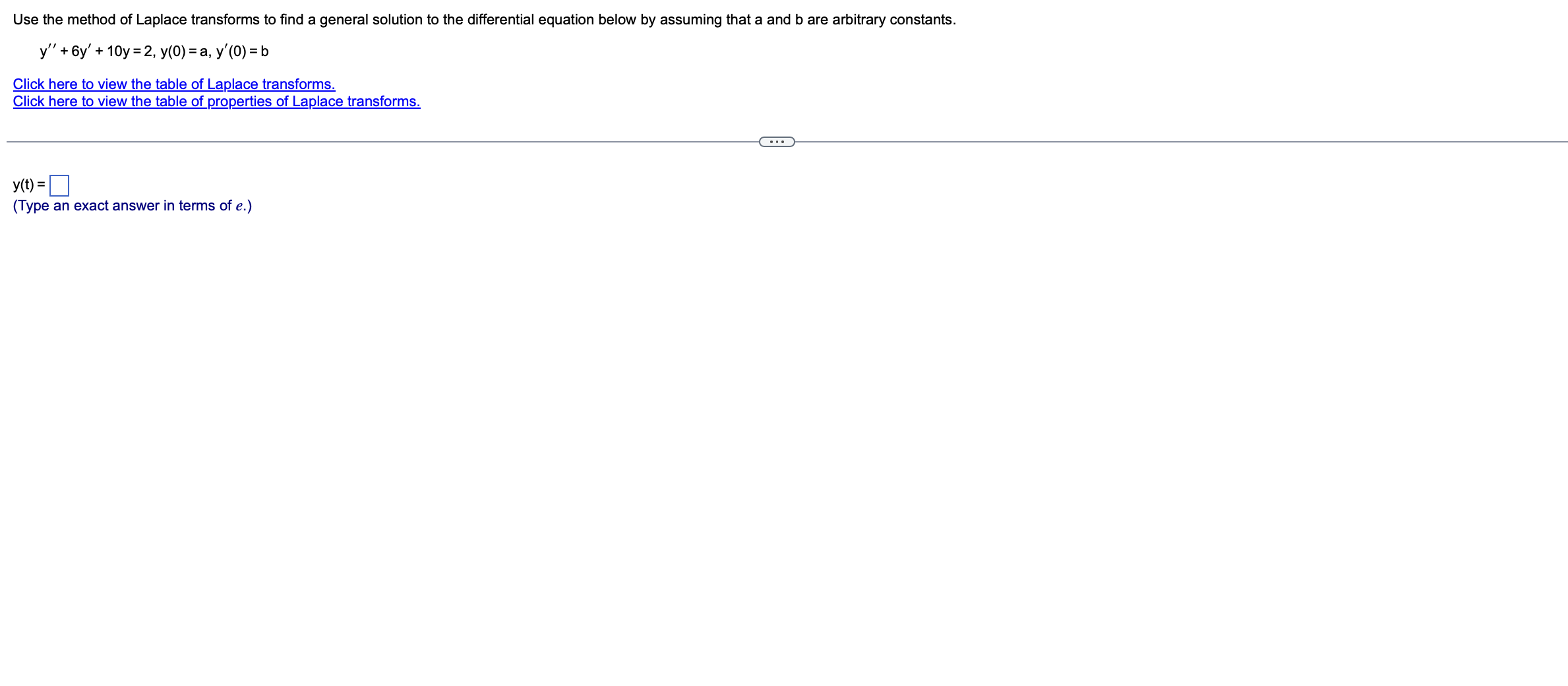 Solved Use the method of Laplace transforms to find a | Chegg.com