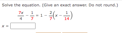 Solved Solve the equation. (Give an exact answer. Do not | Chegg.com